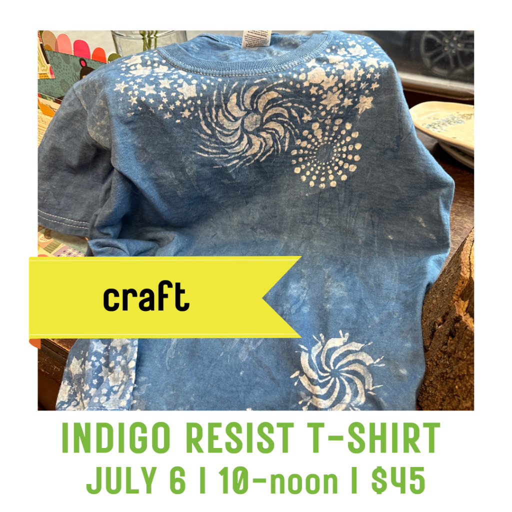 Indigo Resist T-Shirts - Pearl City Clay House