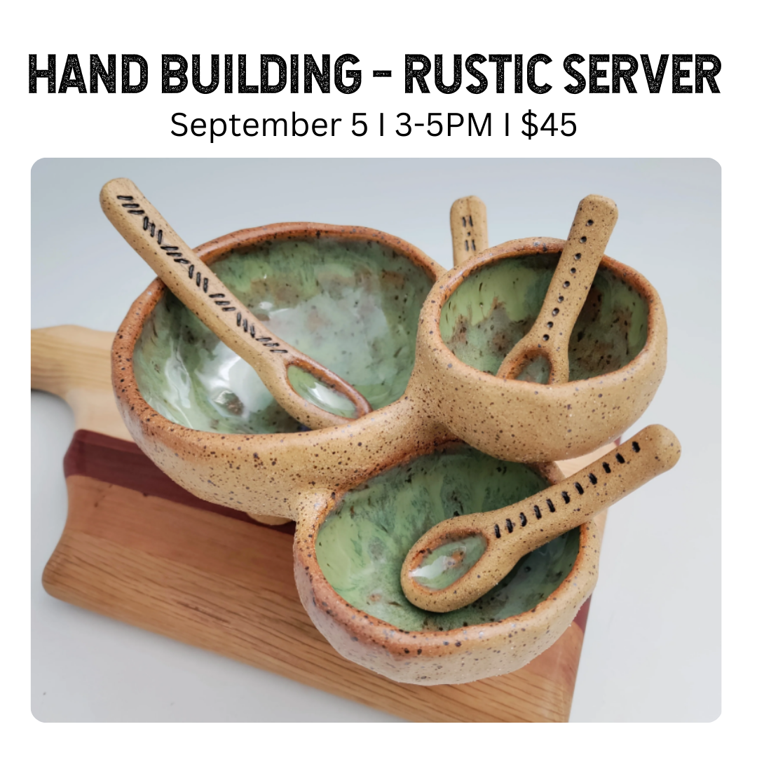 Hand-build Rustic Server - Pearl City Clay House